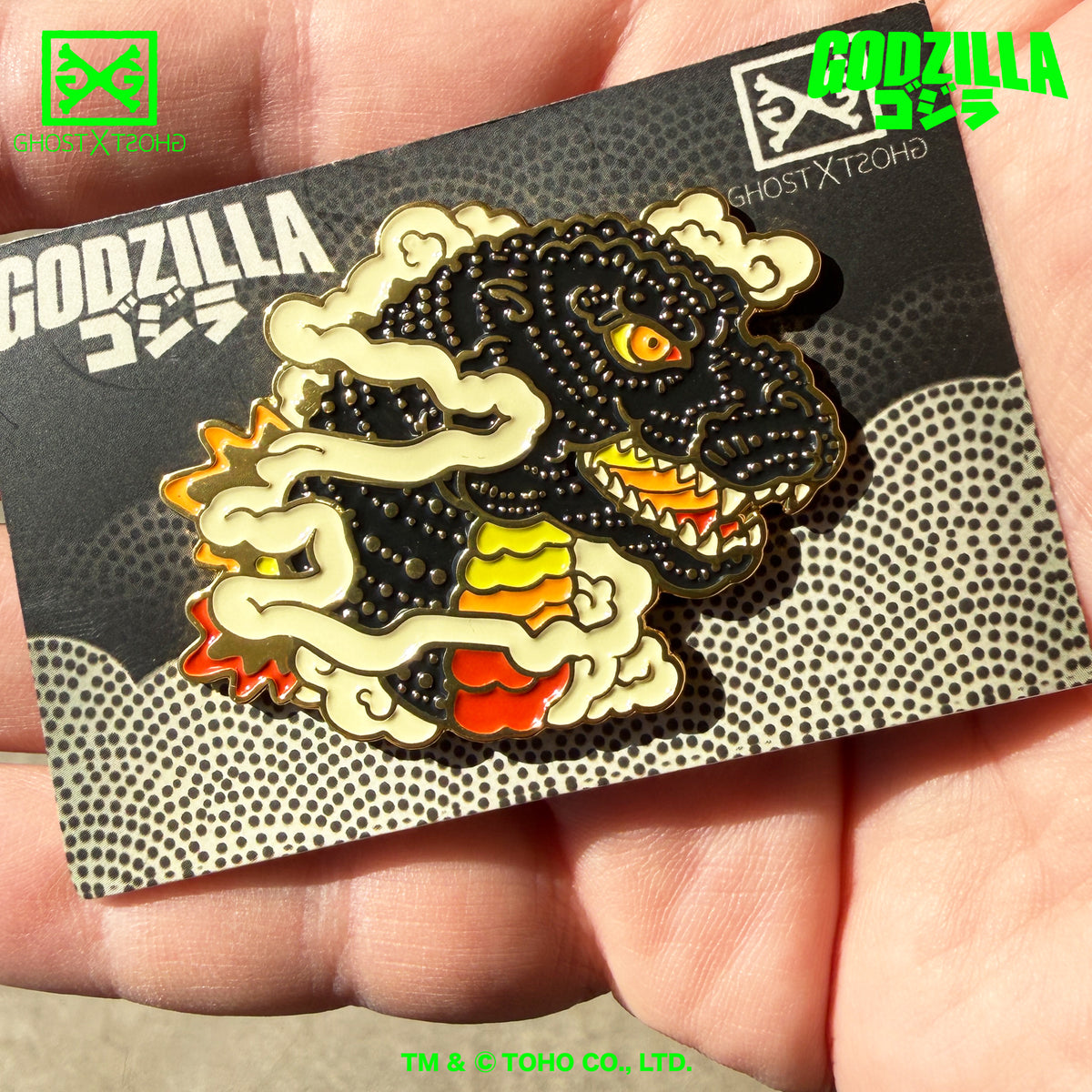 Godzilla by Sam Wolfe Connelly Enamel Pin – GHOST X GHOST